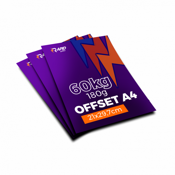 PAPEL AP/OFFSET 60kg - 4X0 - A4 21x29,7cm (A4) 60kg (180g) 4x0 ...